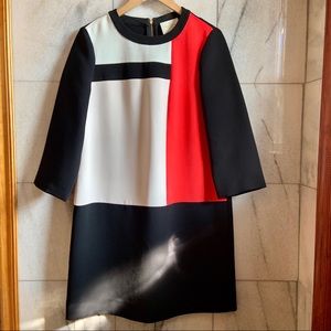kate spade | Dresses | Kate Spade Colorblock Shift Dress Black Pink 6 ...